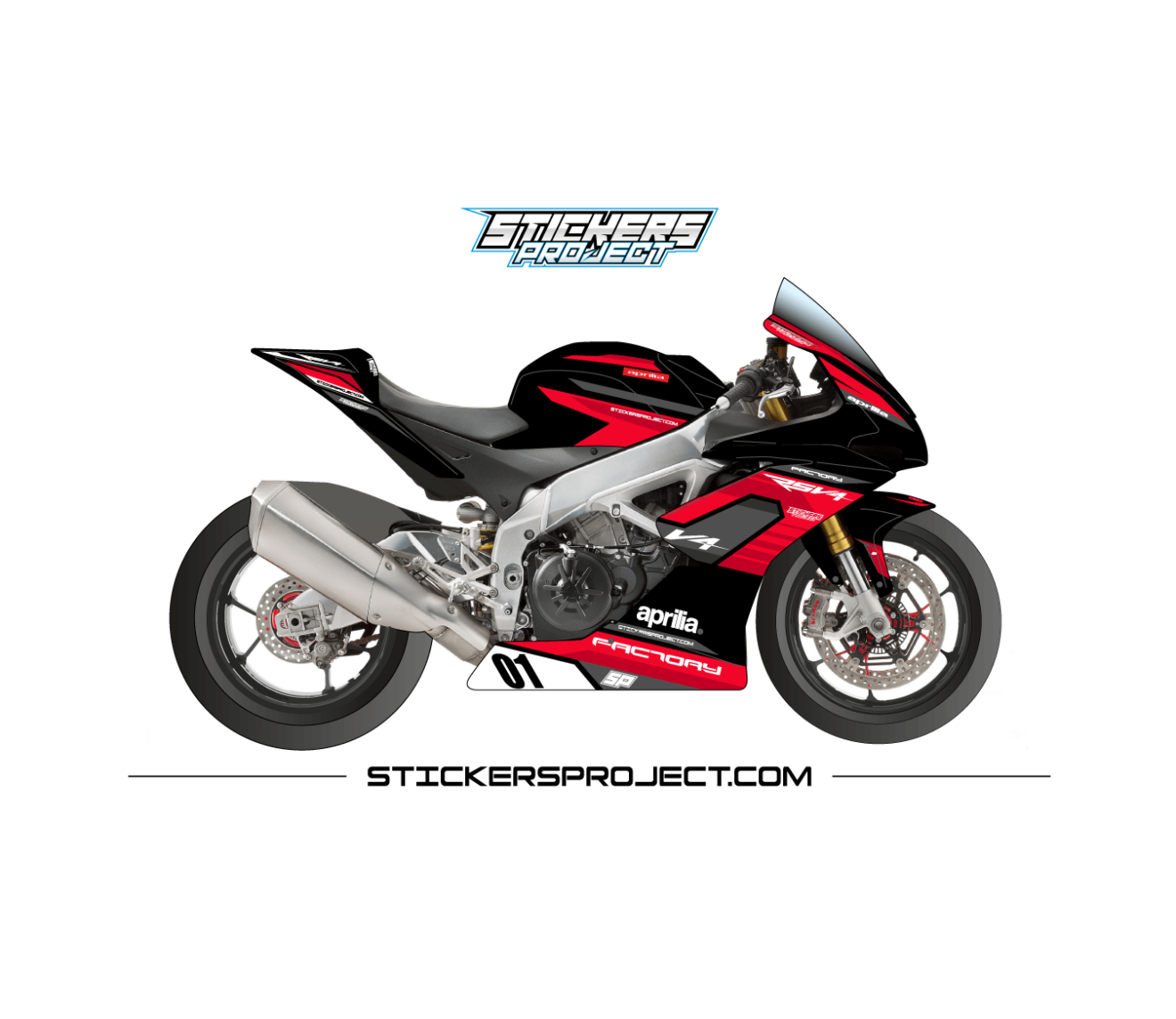 Order Aprilia RSV4 2009-2014 Graphic Kit - Black & Red